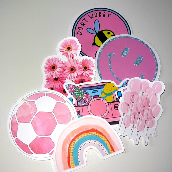 Other | 7 Pink Cute Preppy Stickers | Poshmark